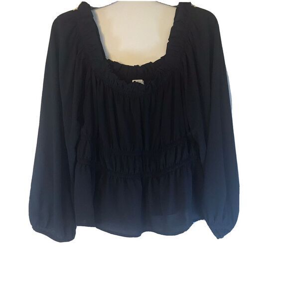 sofia by sofia vergara | Tops | Sofia Vergara Black Square Neck Off Shoulder Peplum Blouse Size ...